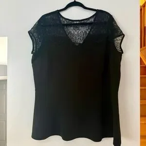 Michel Studio | Tops | Michel Studio Black Lace Overlay Fay To Evening ...
